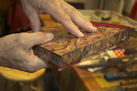 19th century book with marbled endsheets and edge marbling - Keepers of ...